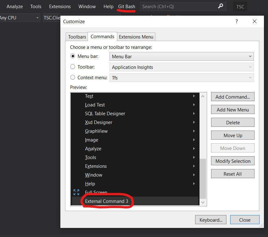 Add Git Bash To Visual Studio Top Bar Fur Tam s M rk